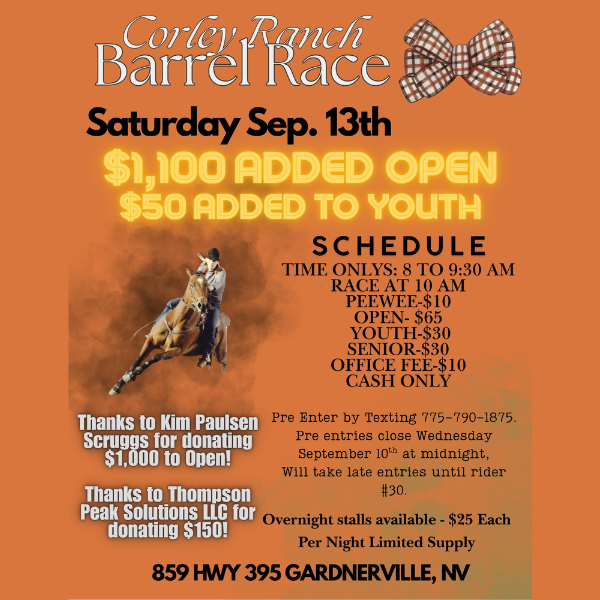 Corley Ranch Barrel Race - Carson Valley, Nevada | Genoa, Gardnerville ...