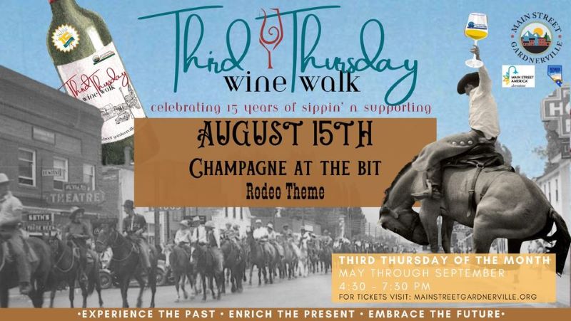 Thirsty Thursday Wine Walk - “Champagne at the Bit!” - Carson Valley ...
